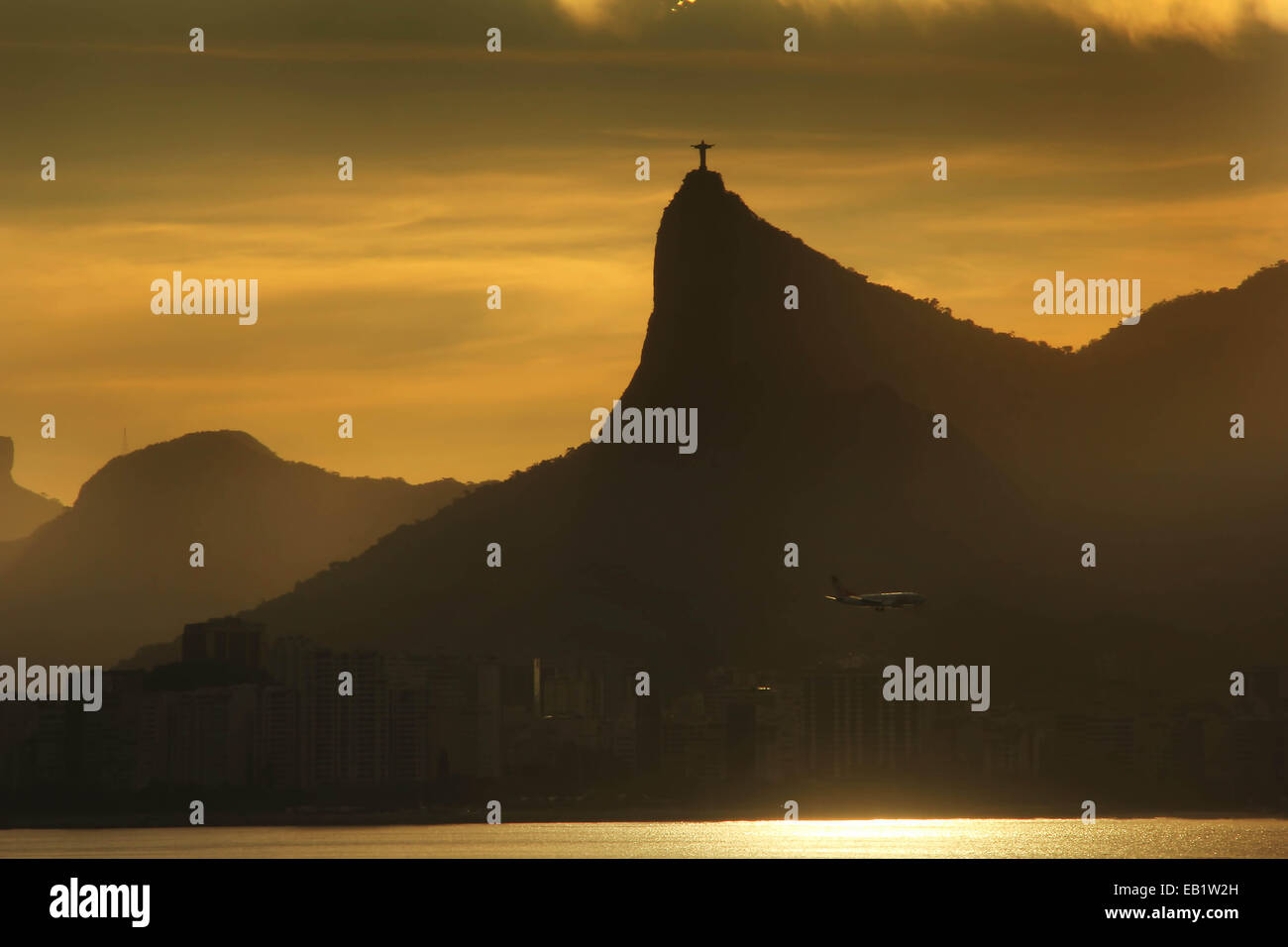 Christ Redeemer on sunset. Rio de Janeiro - Brazil Stock Photo - Alamy