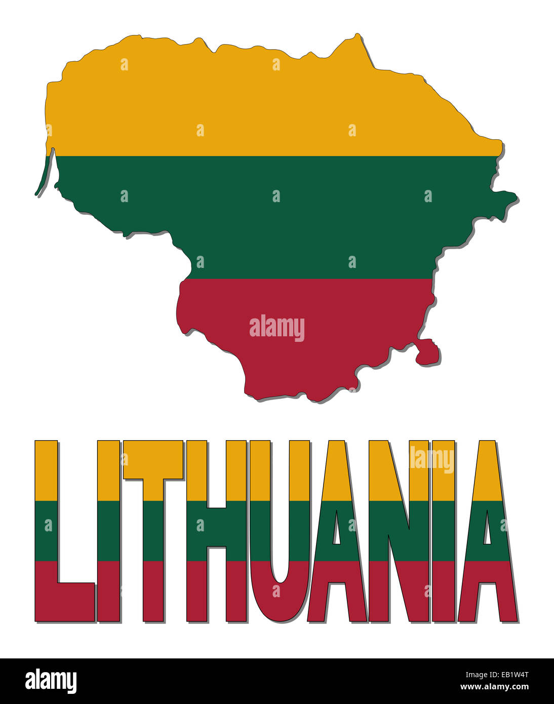 Lithuania map flag and text illustration Stock Photo - Alamy
