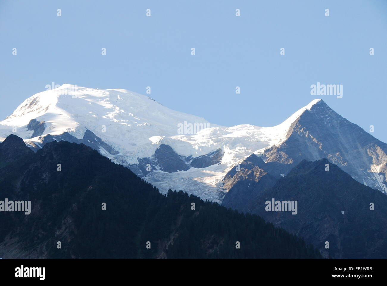 Mt Blanc massif with Dome du Gouter from Chamonix France Stock Photo ...