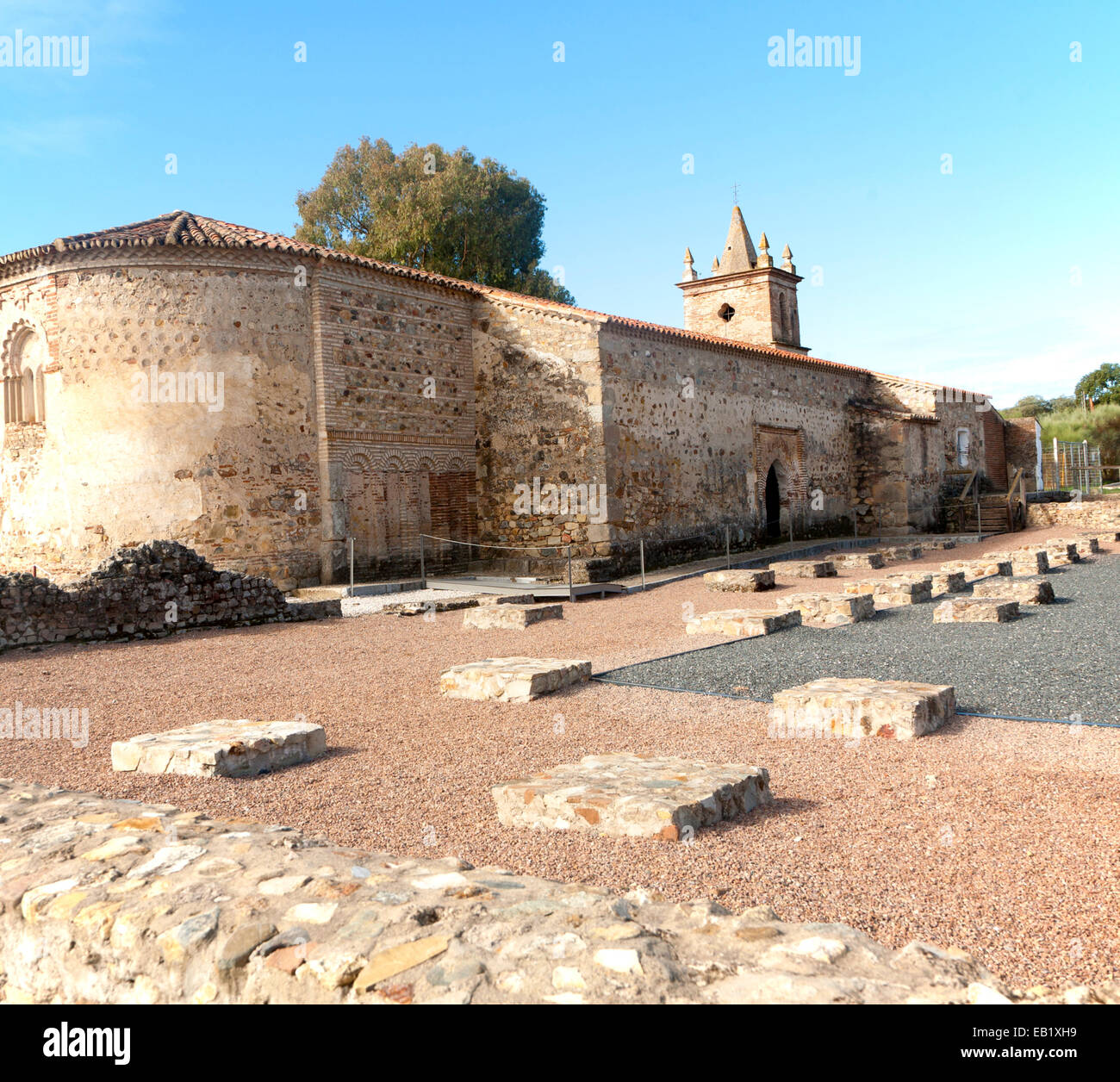 Excavated Roman town of Turobrigo and Ermita de San Mames at Aroche ...