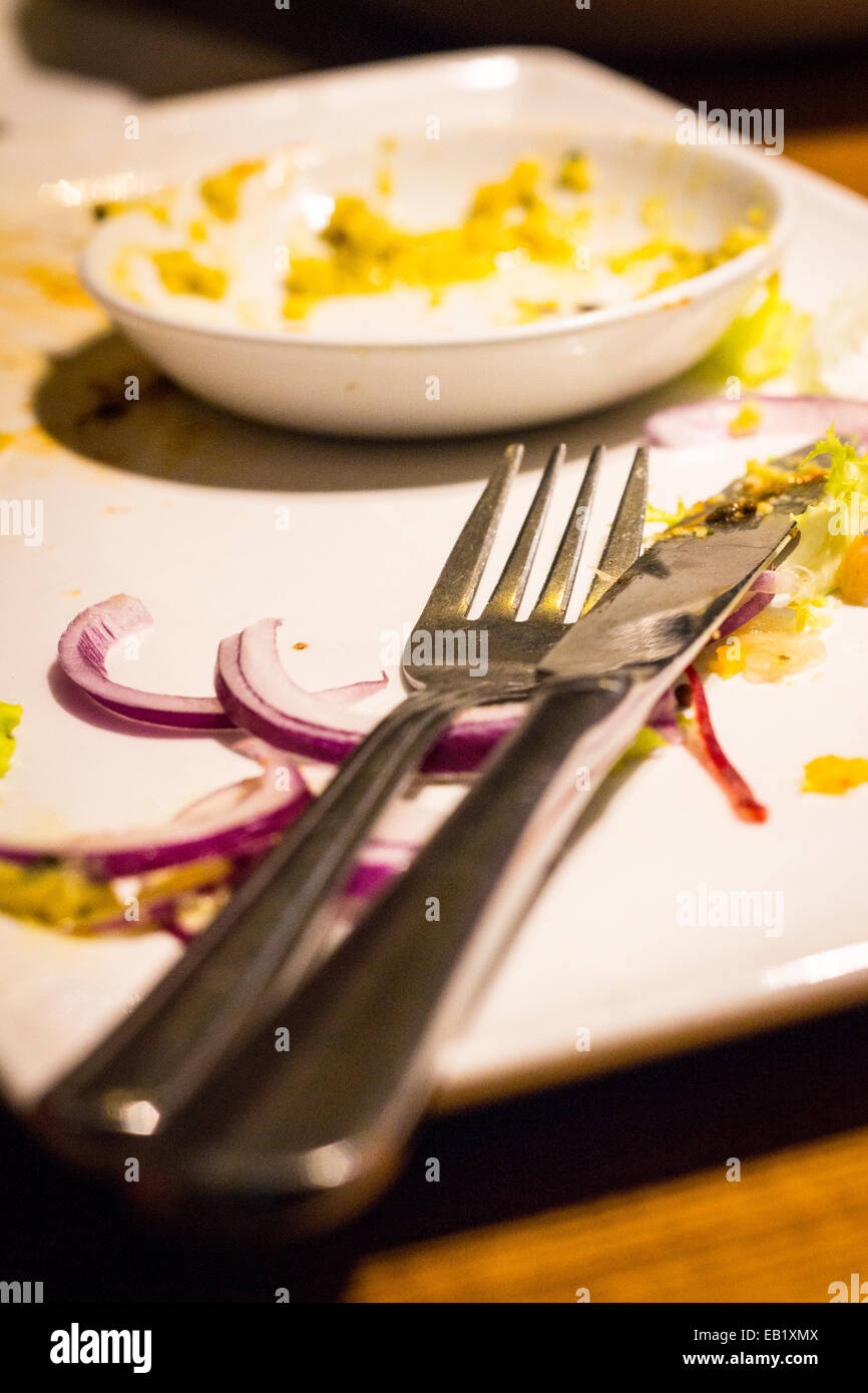 An empty plate after a meal has been eaten Stock Photo - Alamy