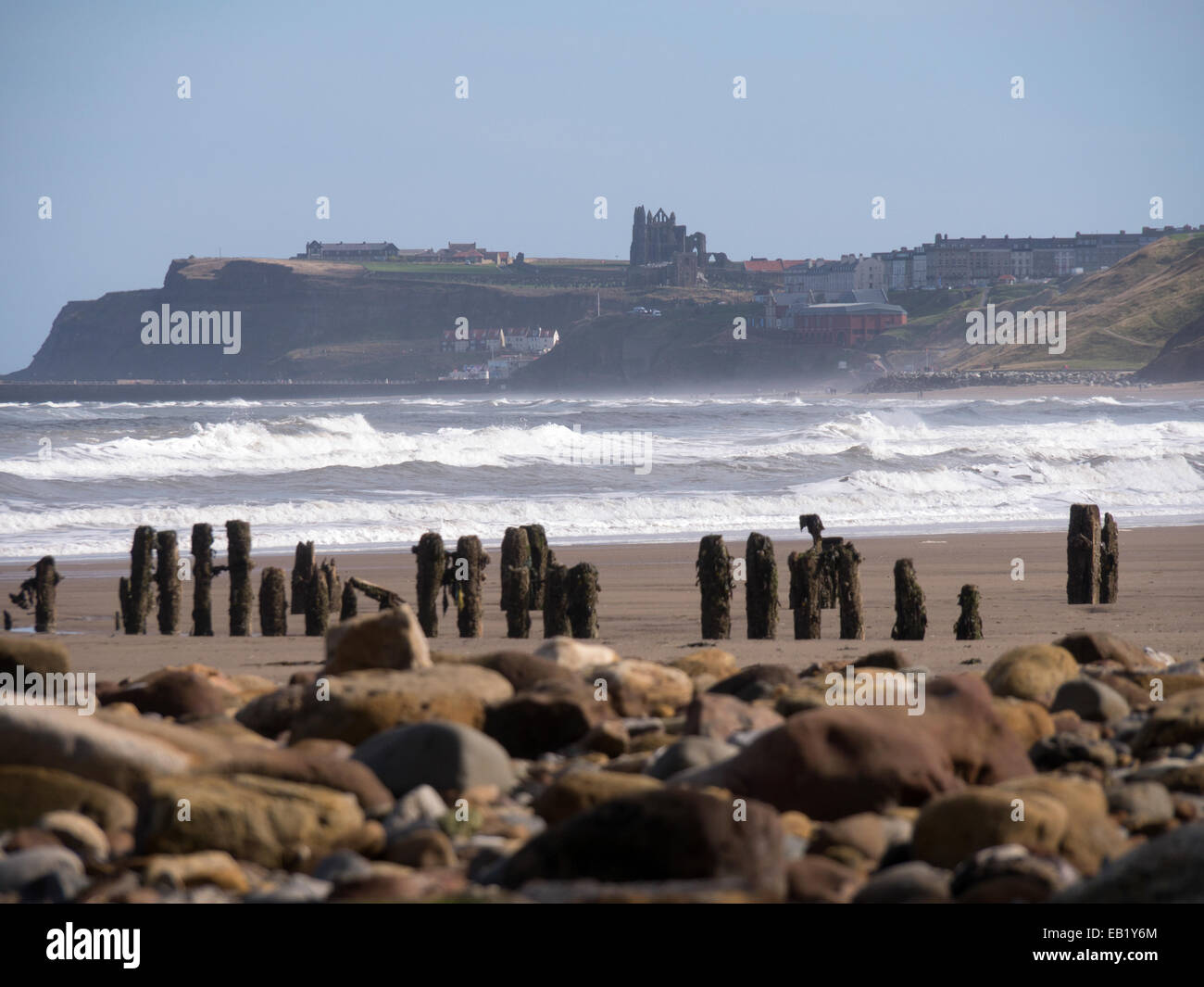 Beach at Sandsend,Yorkshire coast, Britain Stock Photo - Alamy