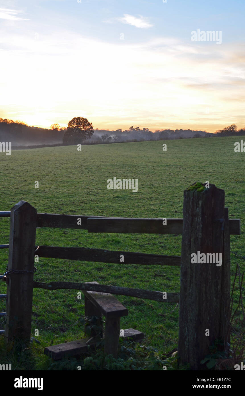 Countryside gate in Sussex, England Stock Photo - Alamy