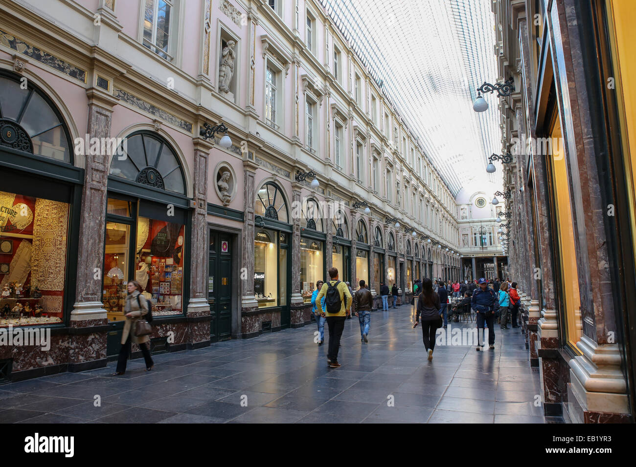 Brussels Saint-Hubert Galeries Royales shopping area Stock Photo - Alamy