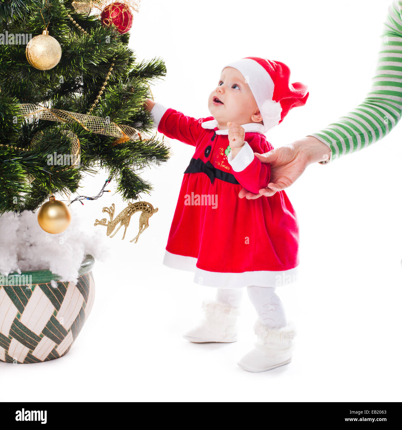 Santa baby girl Stock Photo - Alamy