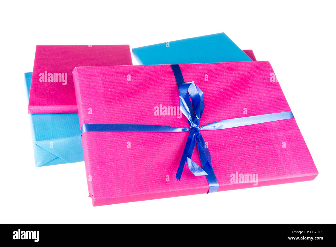 Wrapped gifts isolated on a white background Stock Photo - Alamy