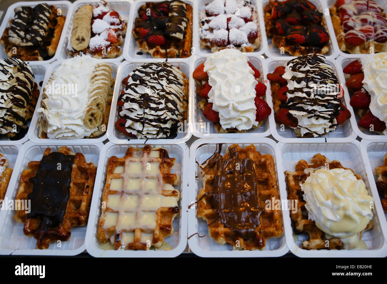 Belgian waffles Brussels snack Stock Photo - Alamy