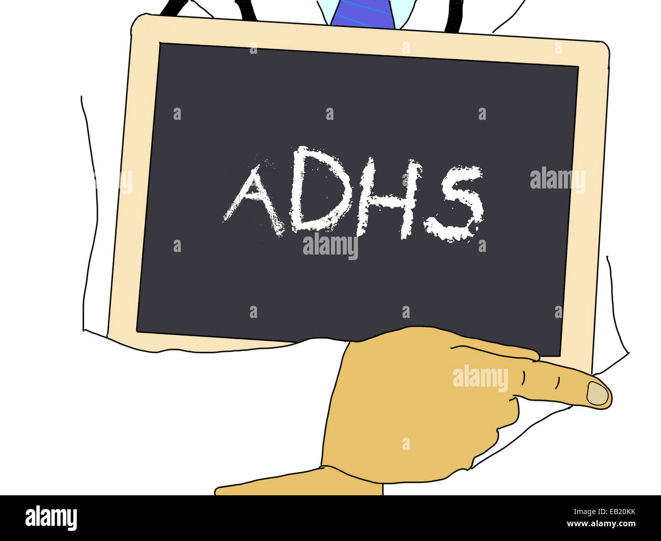 Illustration: Doctor shows information: adhs Stock Photo - Alamy