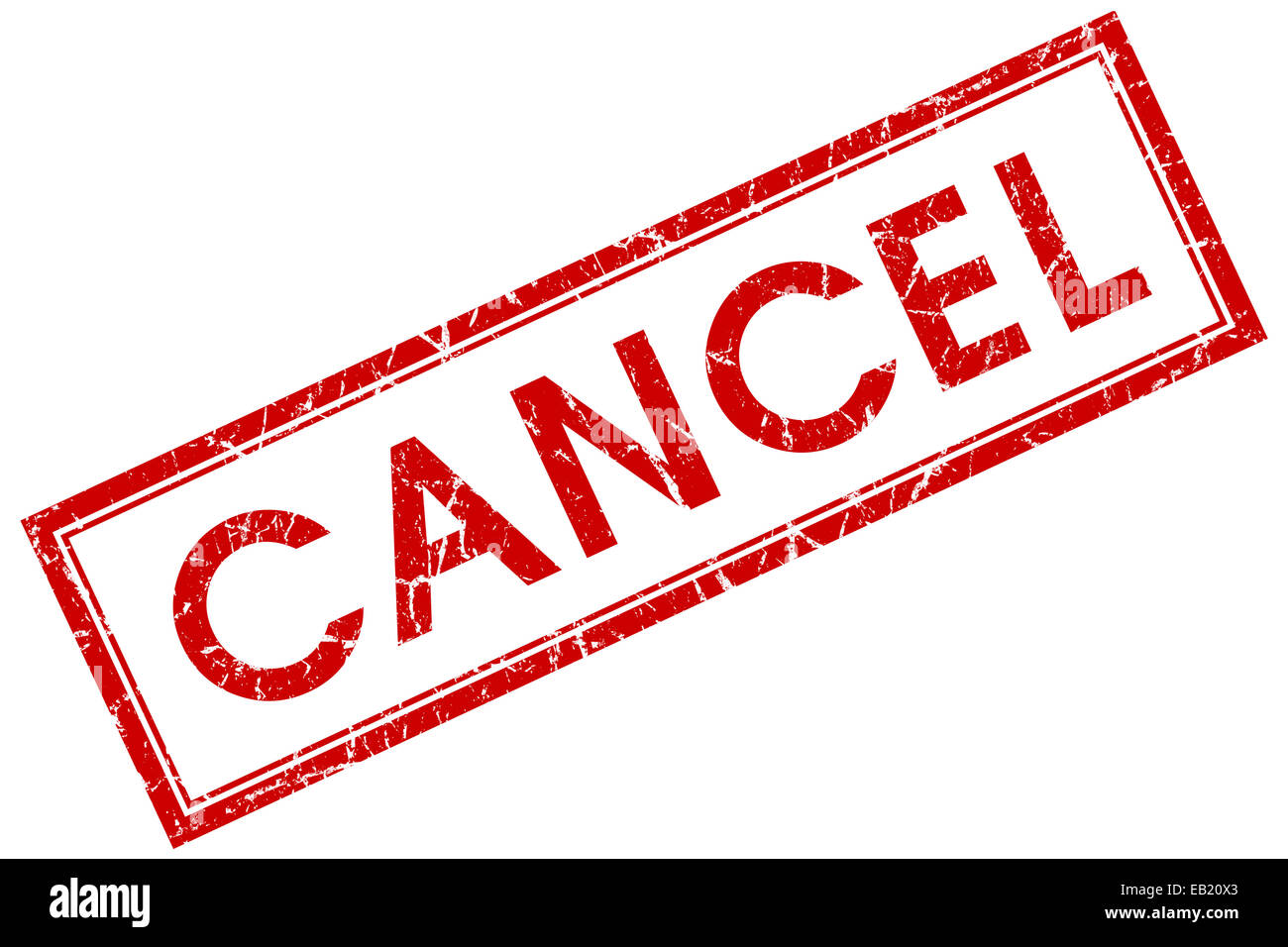 cancel red square stamp isolated on white background Stock Photo - Alamy