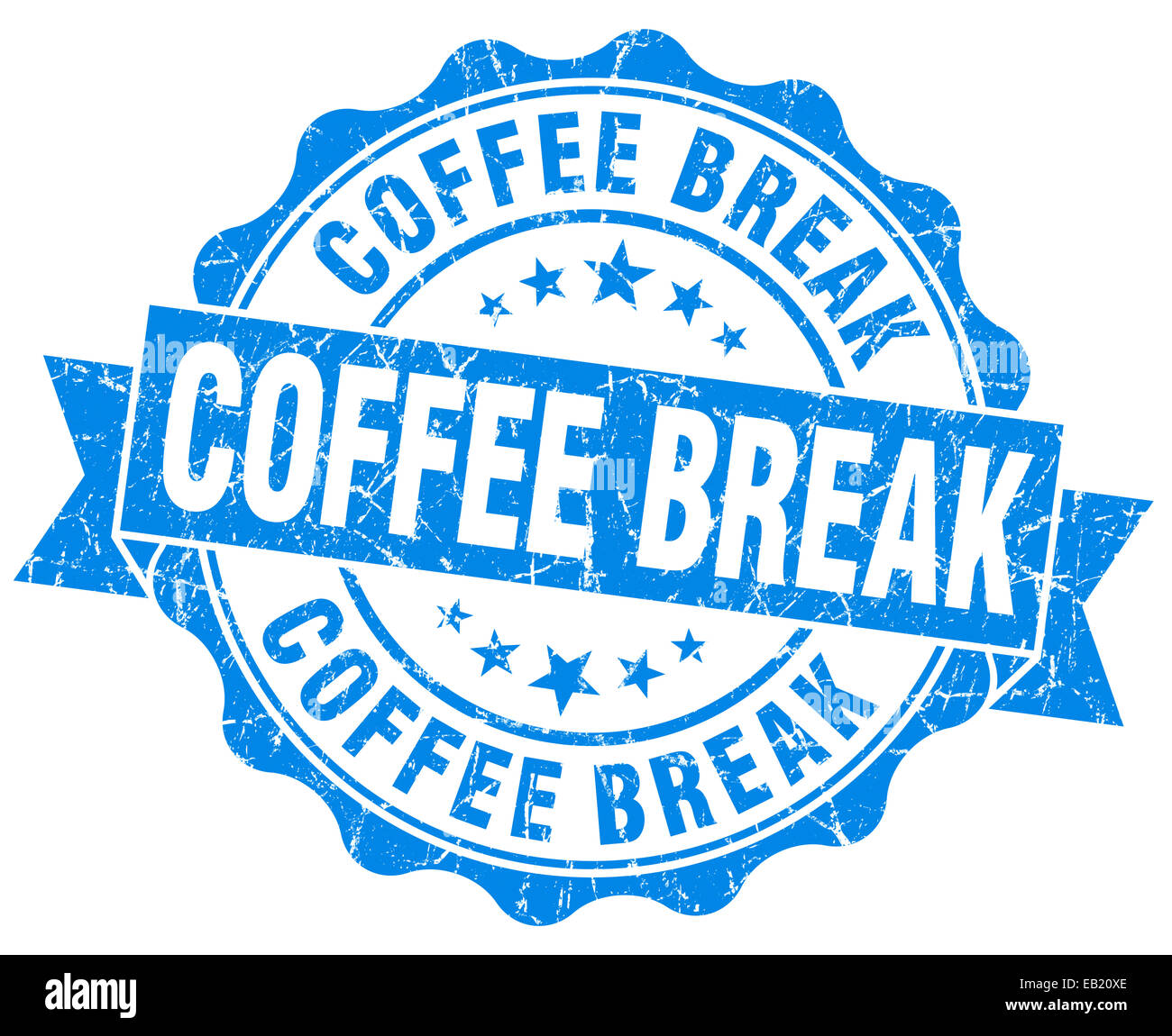 coffee break blue grunge stamp Stock Photo - Alamy