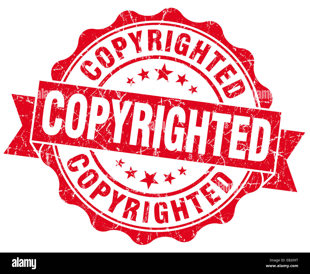 copyrighted red grunge stamp Stock Photo - Alamy