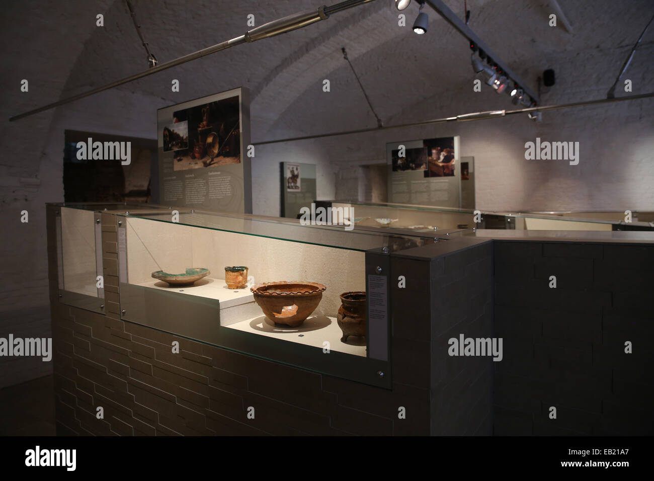 broken artifacts display inside coudenberg museum brussels Stock Photo ...