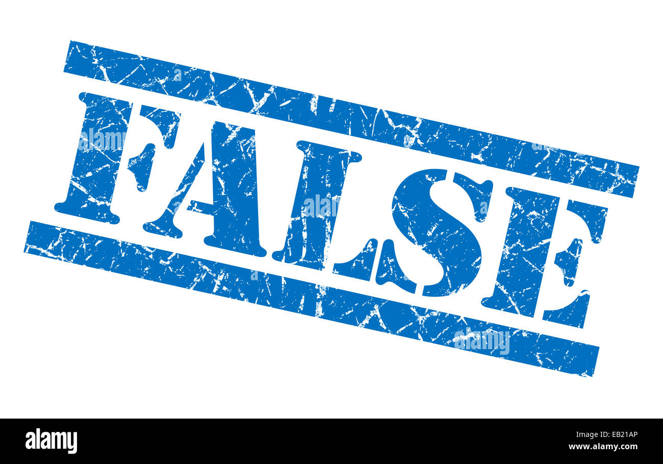 false blue grungy stamp isolated on white background Stock Photo - Alamy