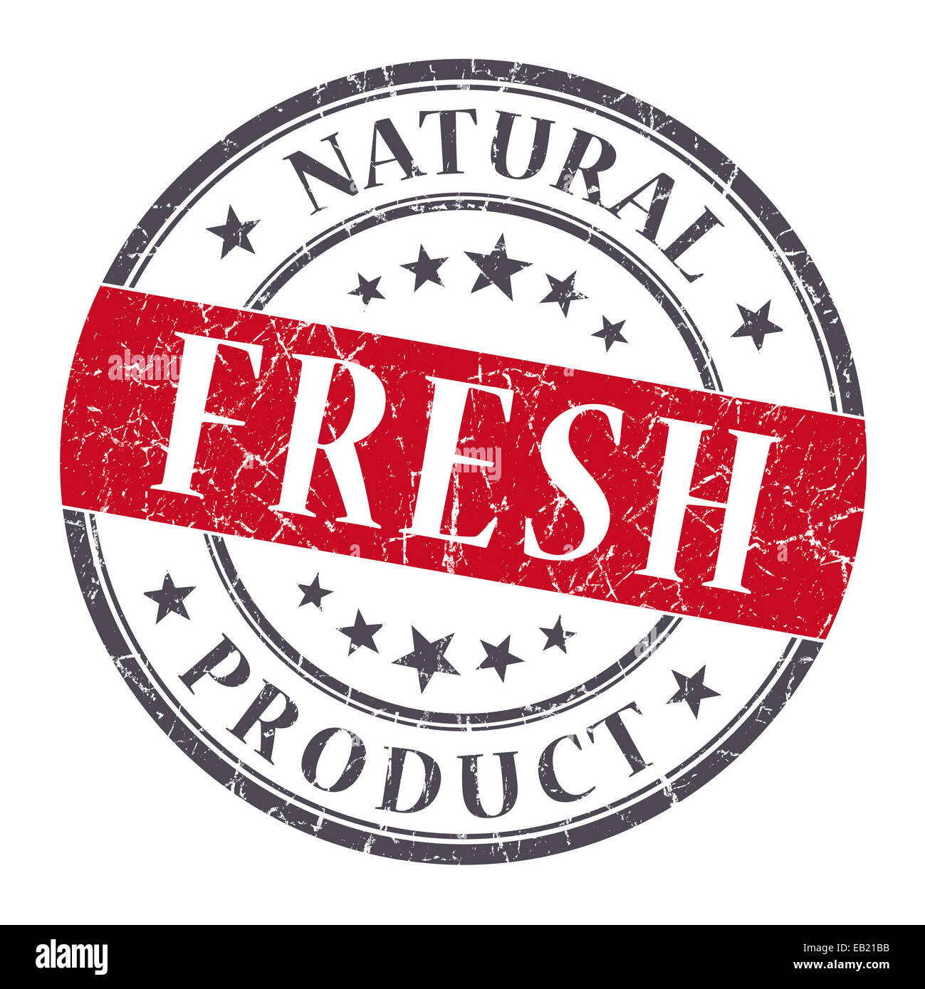 Fresh red round grungy stamp isolated on white background Stock Photo ...