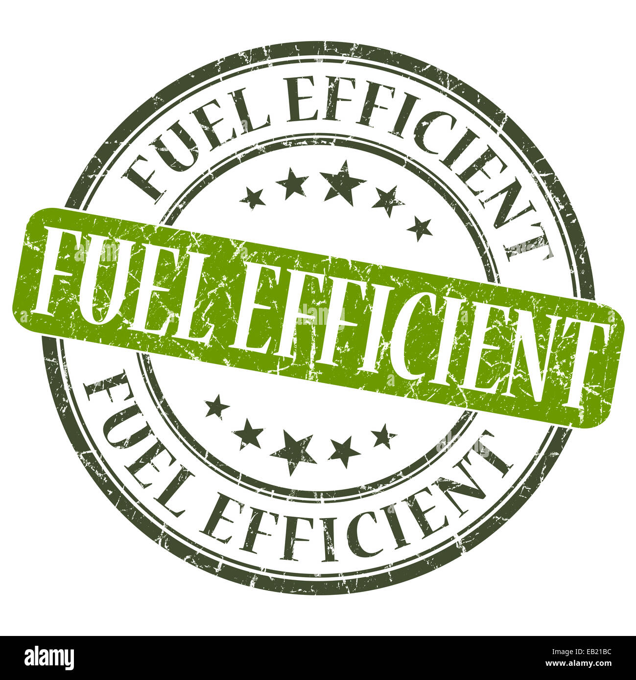 Fuel Efficient green grunge round stamp on white background Stock Photo ...