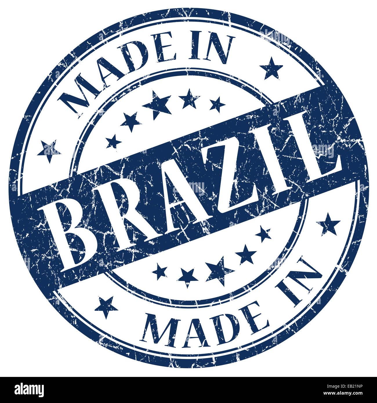 Made In Brazil Blue stamp Stock Photo - Alamy
