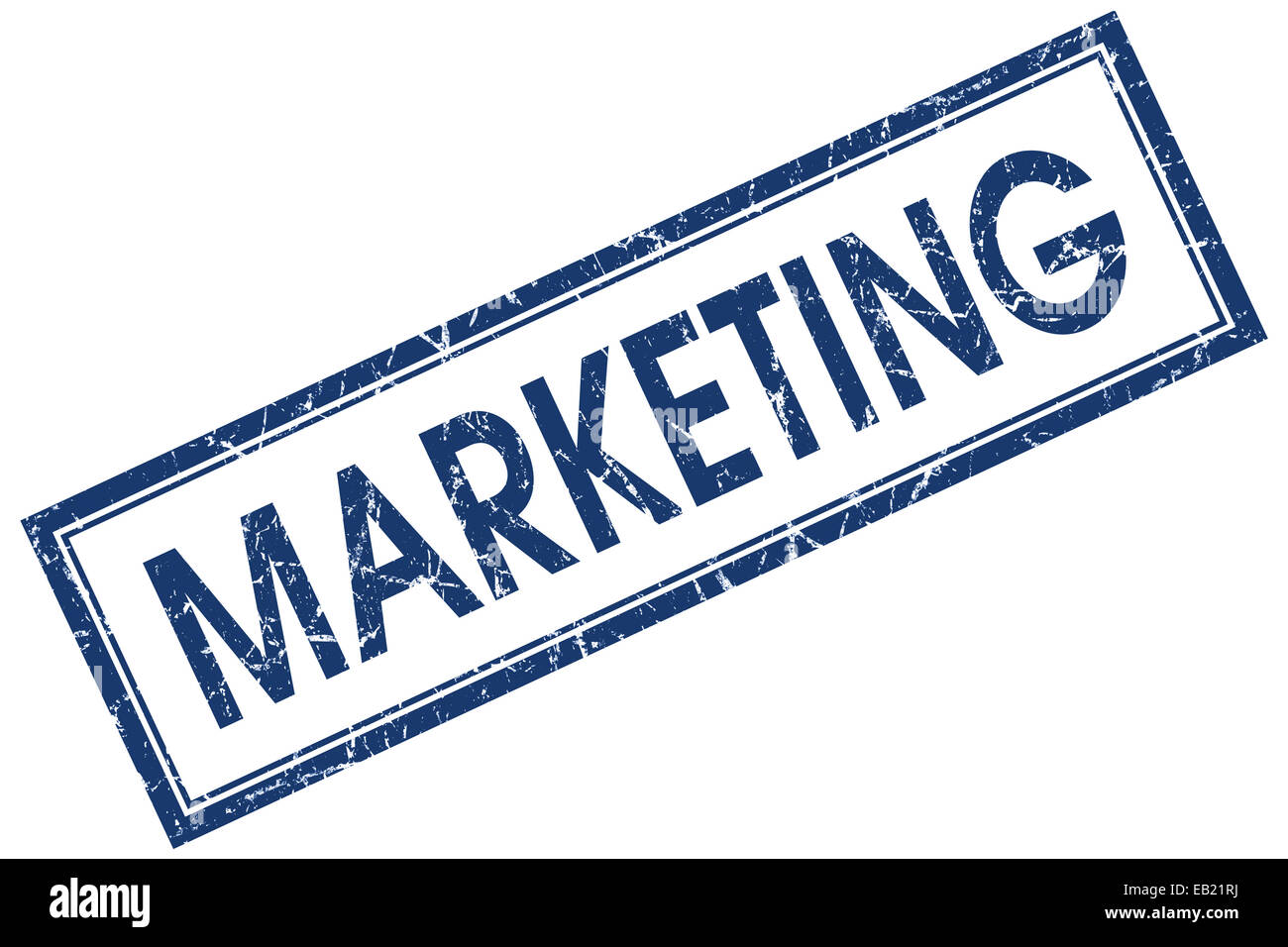 Marketing blue square grungy stamp isolated on white background Stock ...