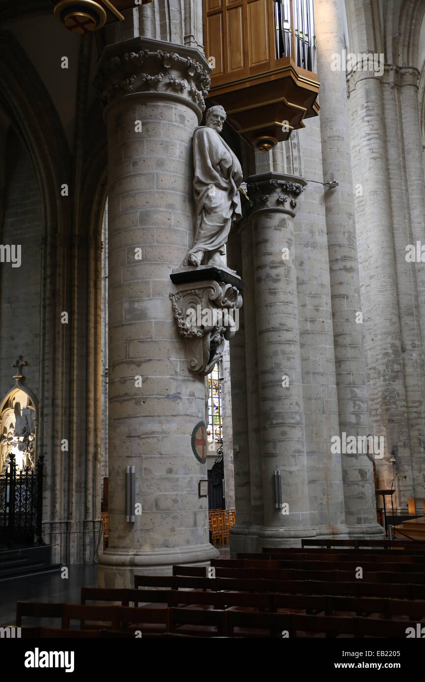 church column sculpture art work Europe St Michaels Stock Photo - Alamy