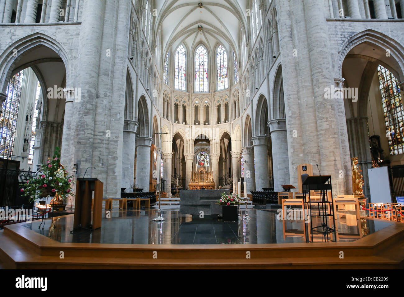 church altar podium St Michaels Brussels Belgium Stock Photo - Alamy