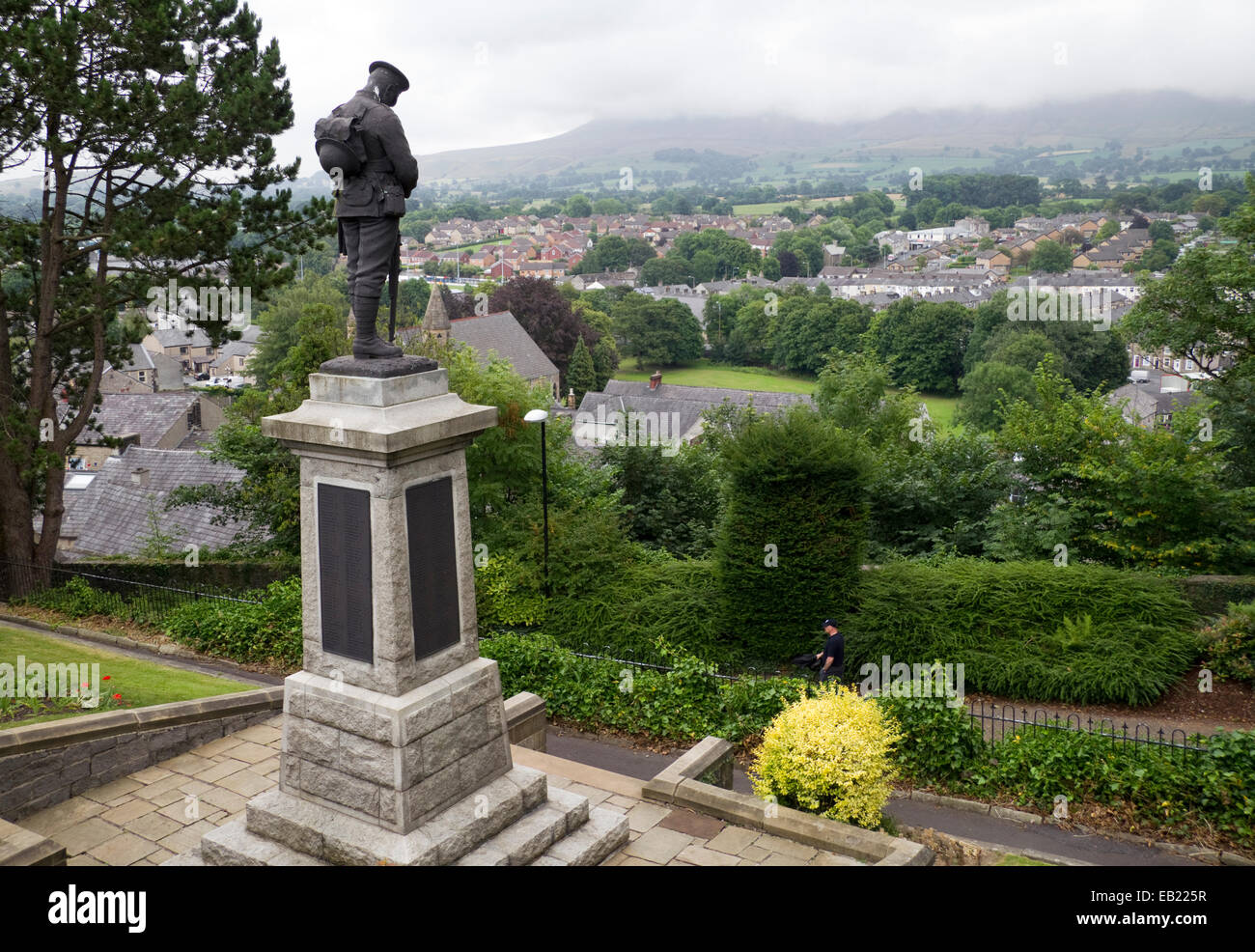 Statue on Clitheroe war memorial Clitheroe England Stock Photo - Alamy