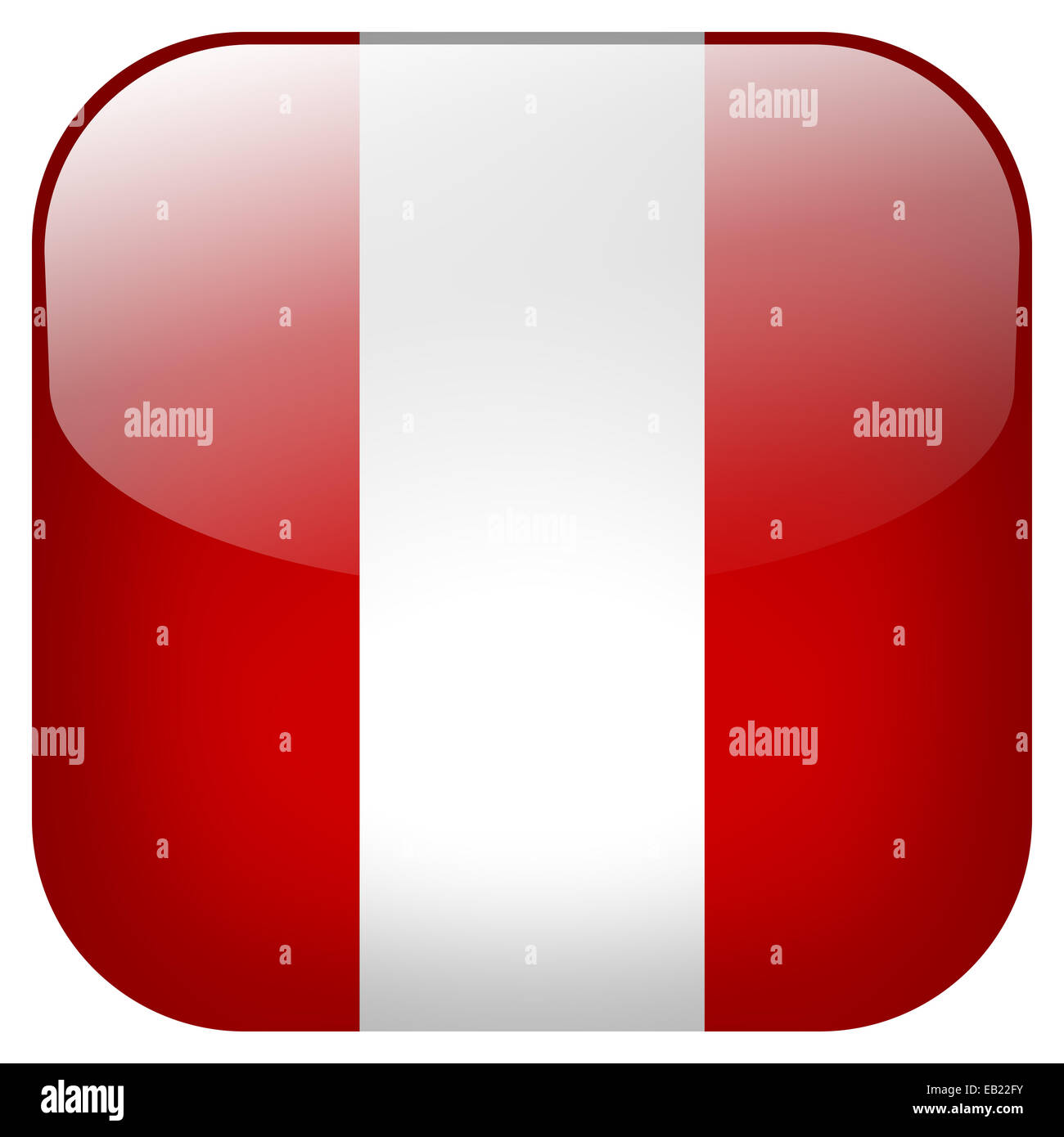 Peru national flag square button isolated on white background Stock ...
