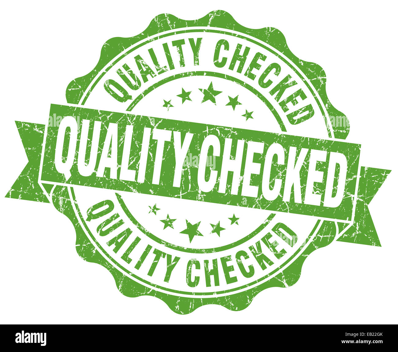 Quality checked grunge green vintage round isolated seal Stock Photo ...