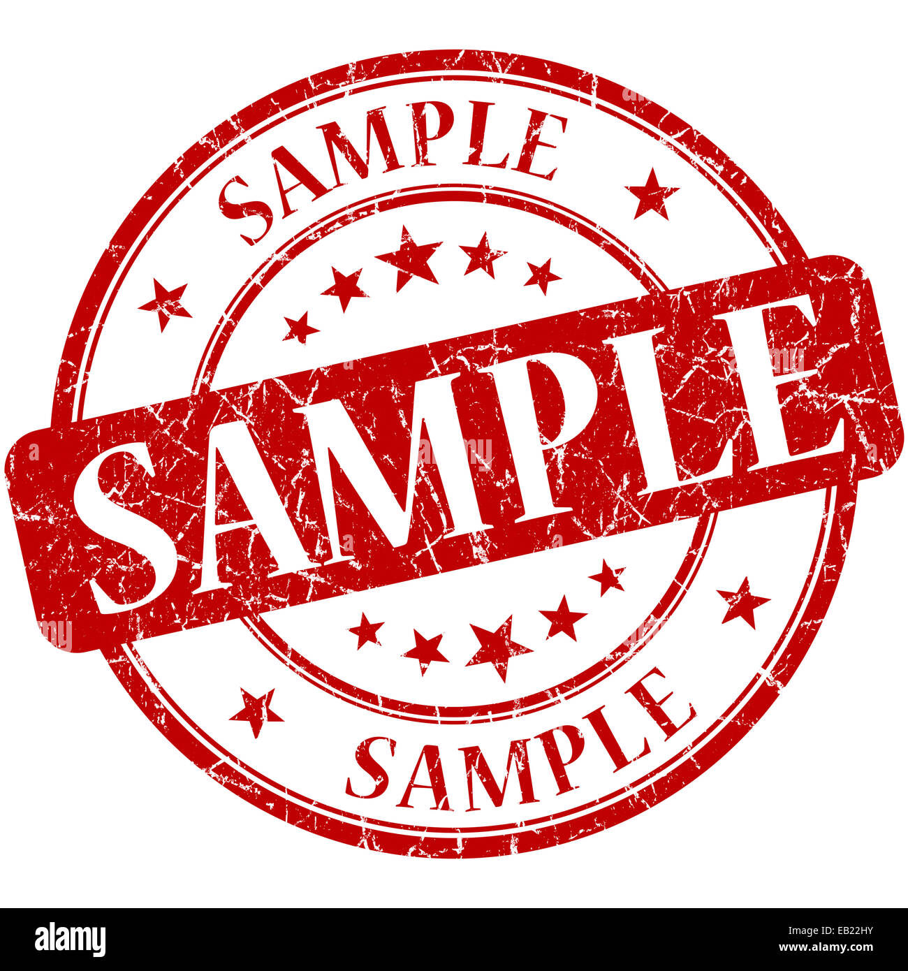Sample grunge red round stamp Stock Photo - Alamy