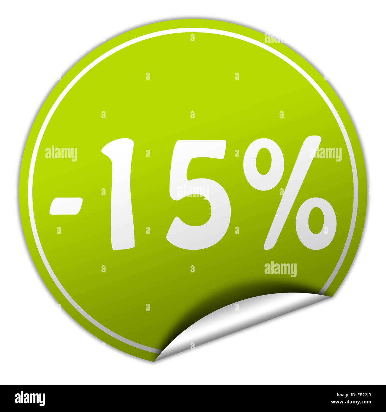 discount round green sticker on white background Stock Photo - Alamy