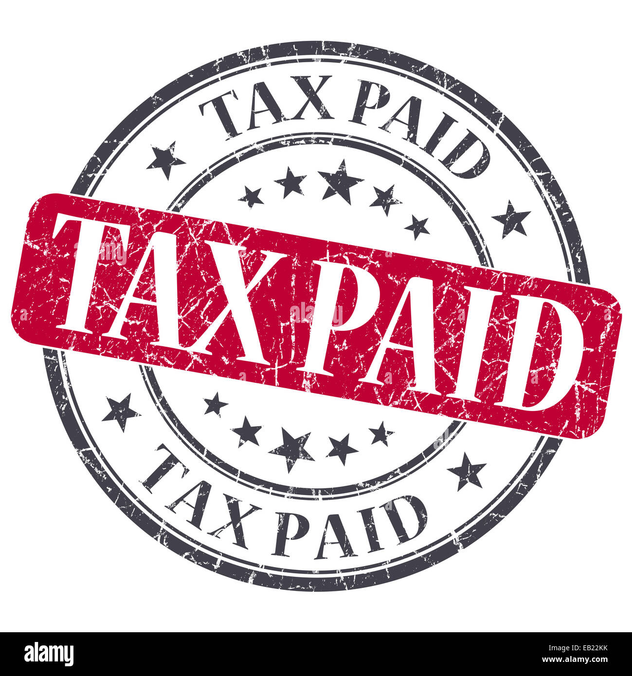 Tax Paid red grunge round stamp on white background Stock Photo - Alamy
