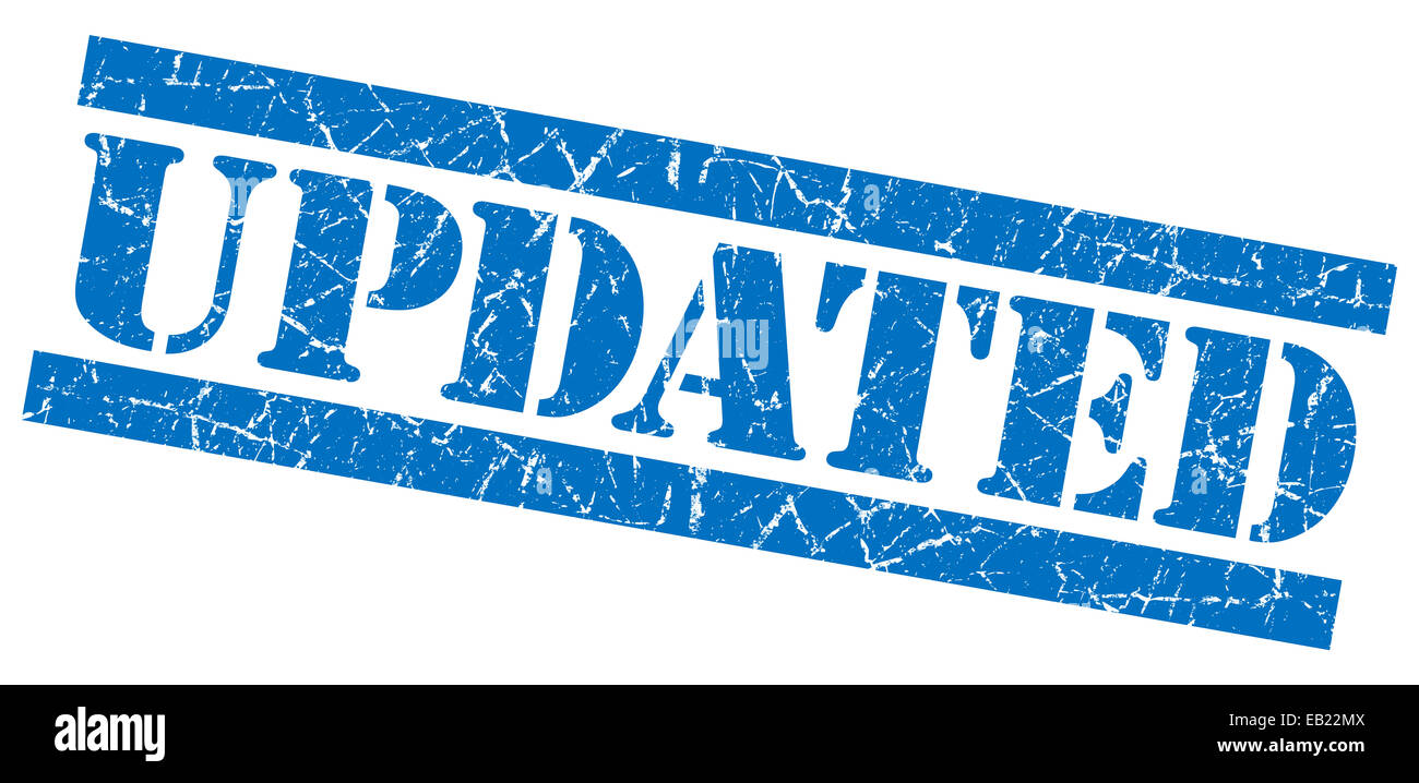 Updated blue grunge stamp Stock Photo - Alamy