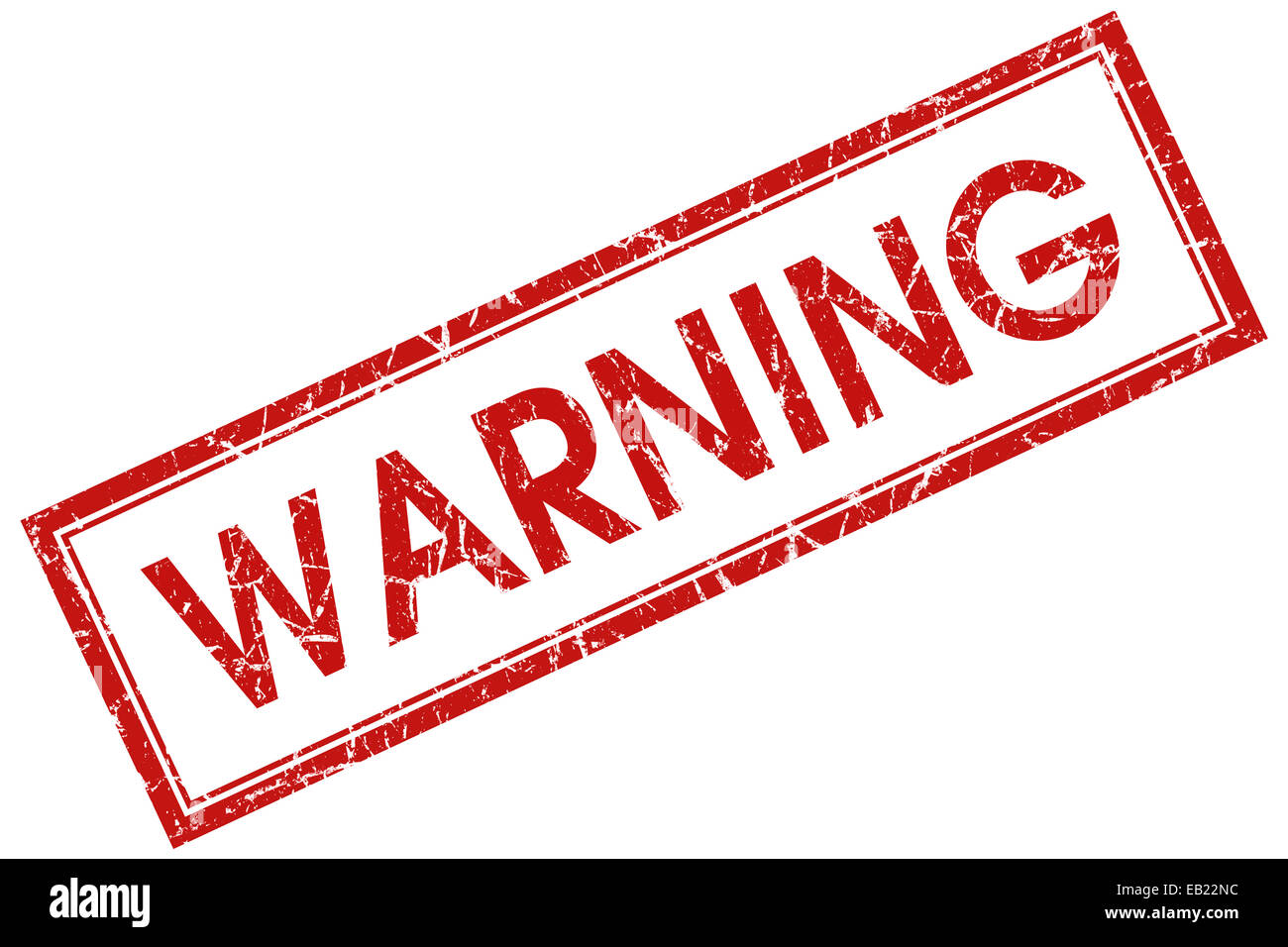 warning red square stamp Stock Photo - Alamy