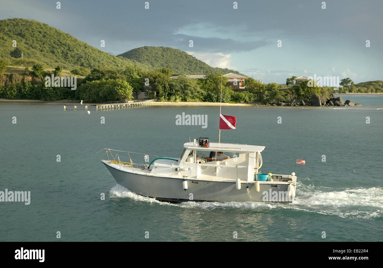 dive boat returns to port near Vieques, Puerto Rico Stock Photo - Alamy