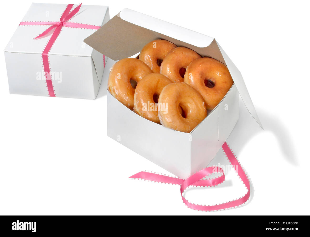glazed donuts in gift boxes Stock Photo - Alamy