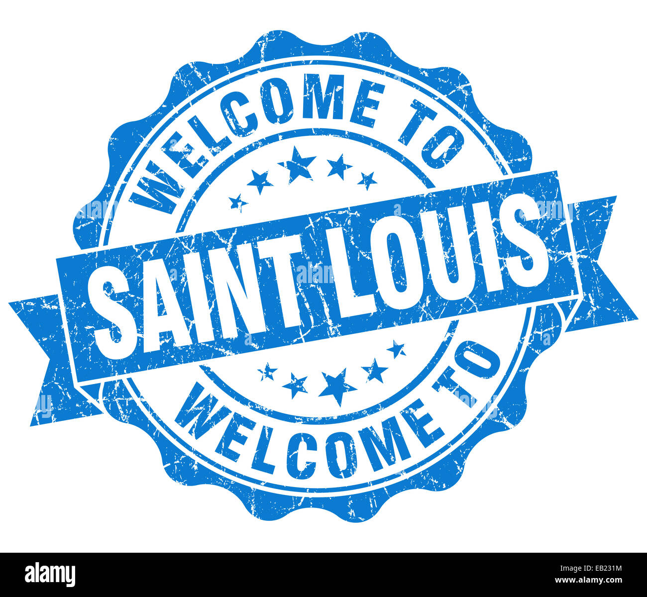 welcome to Saint Louis blue vintage isolated seal Stock Photo - Alamy