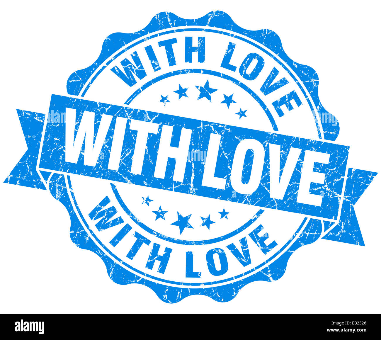 with love blue grunge seal isolated on white background Stock Photo - Alamy