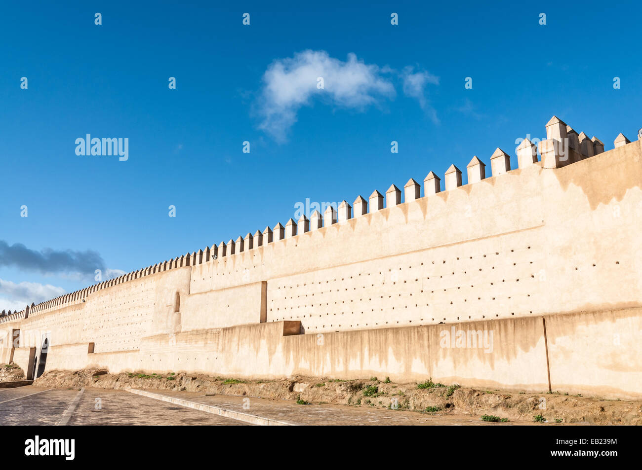 Ancient fortified wall in the city of Fez, Morocco, Africa Stock Photo ...