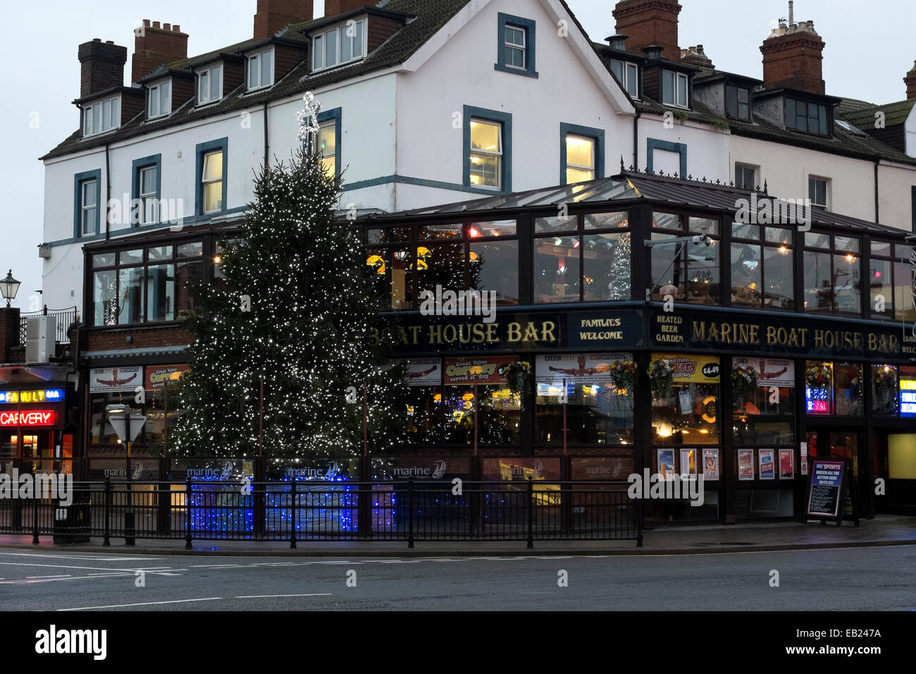 The Marine Boat House bar in Skegness town centre Stock Photo - Alamy