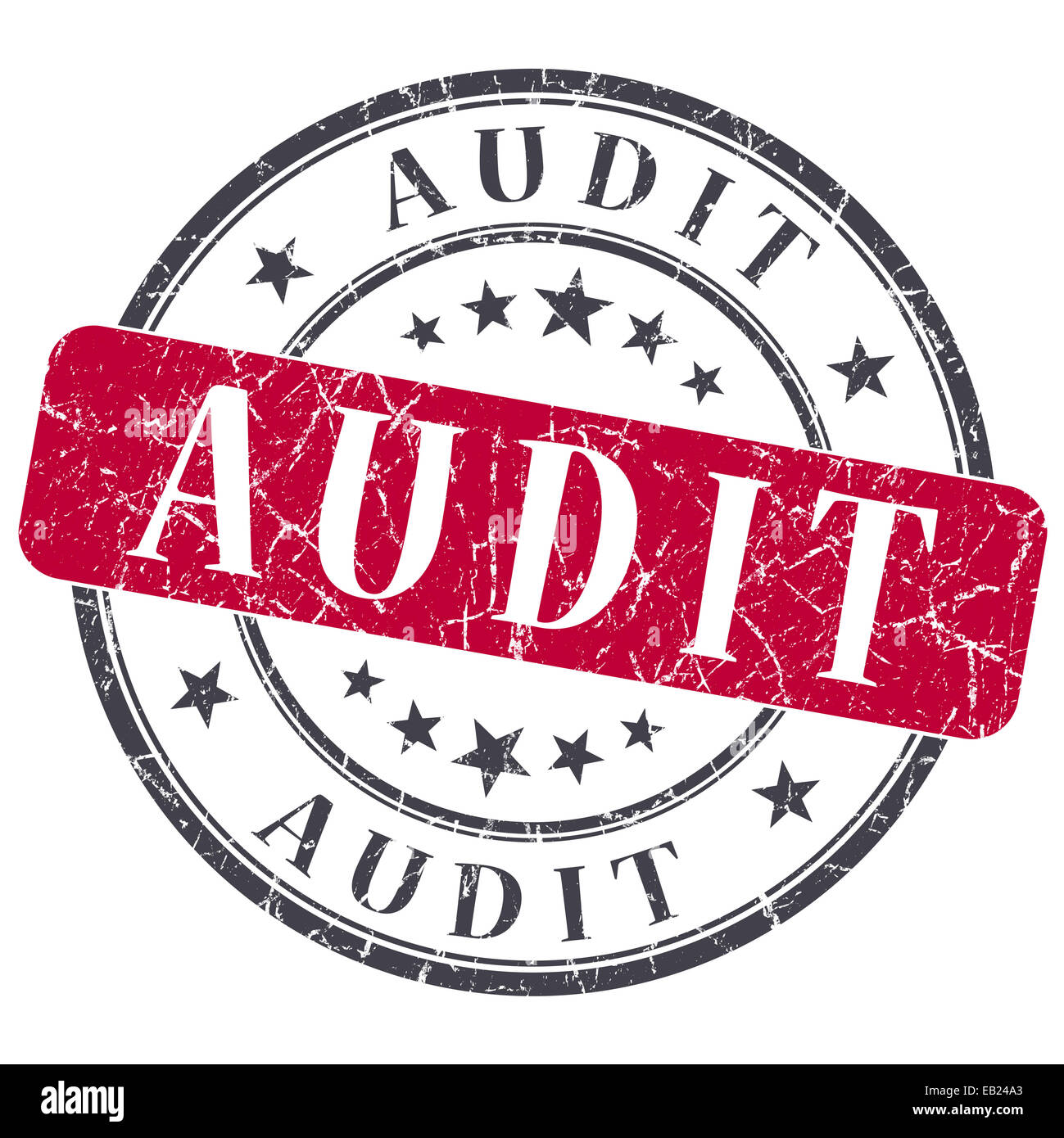 Audit red round grungy stamp isolated on white background Stock Photo ...