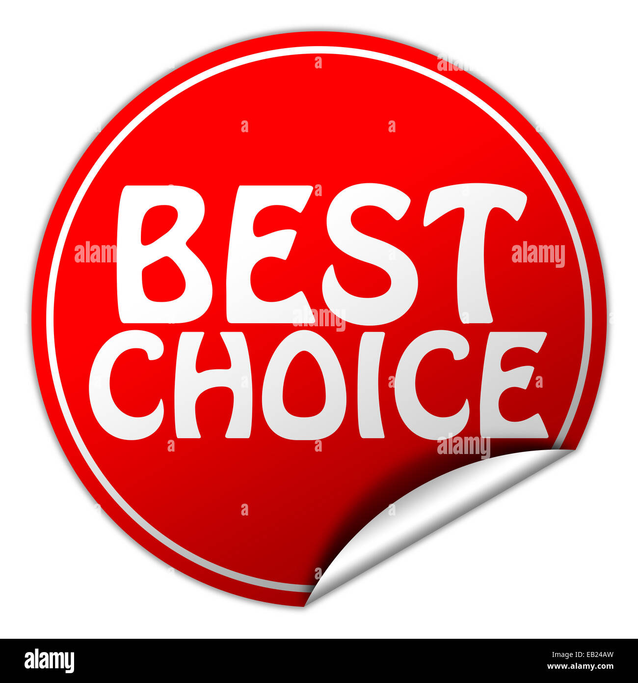 Best Choice round red sticker on white background Stock Photo - Alamy