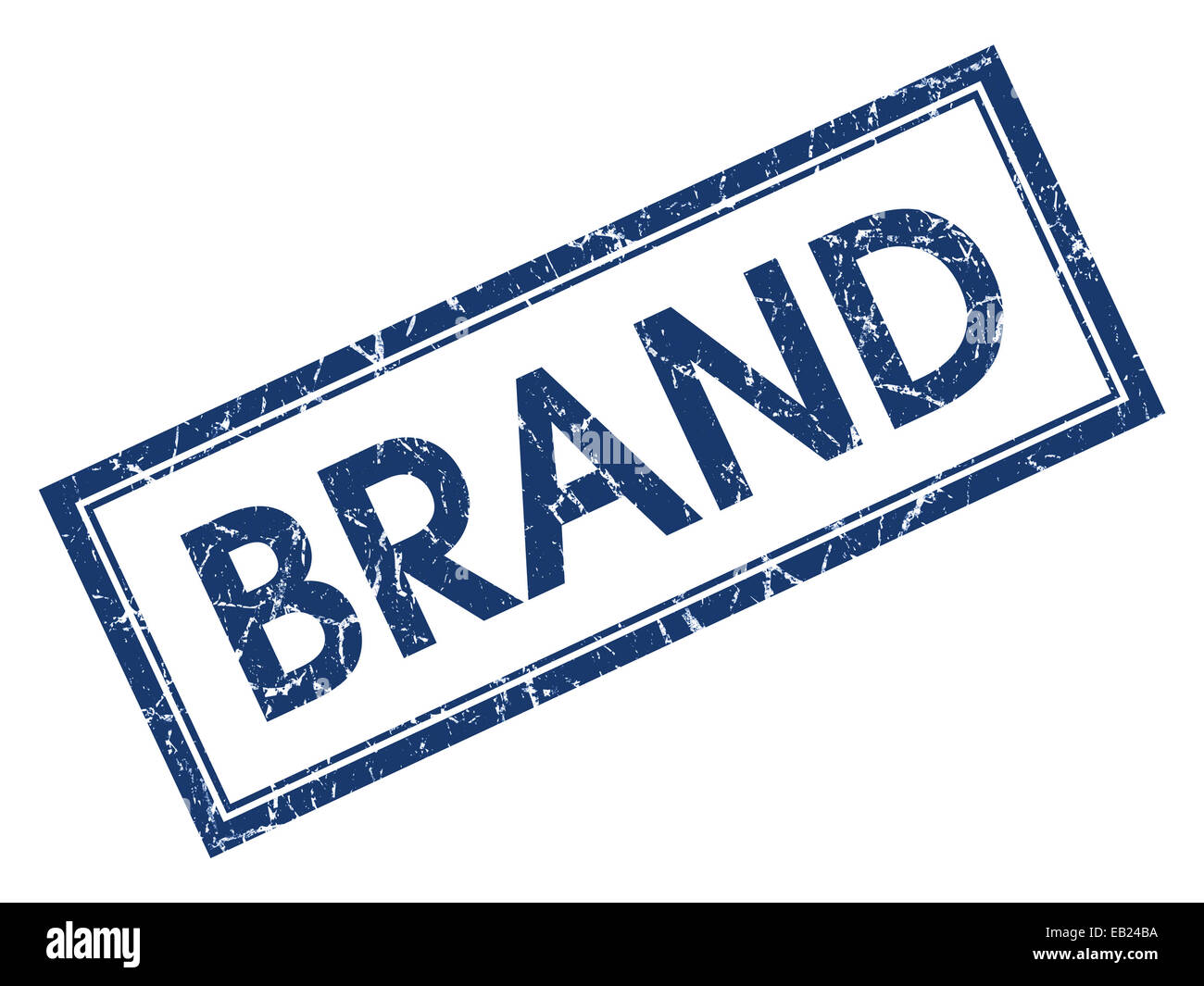 Brand blue square grungy stamp isolated on white background Stock Photo ...