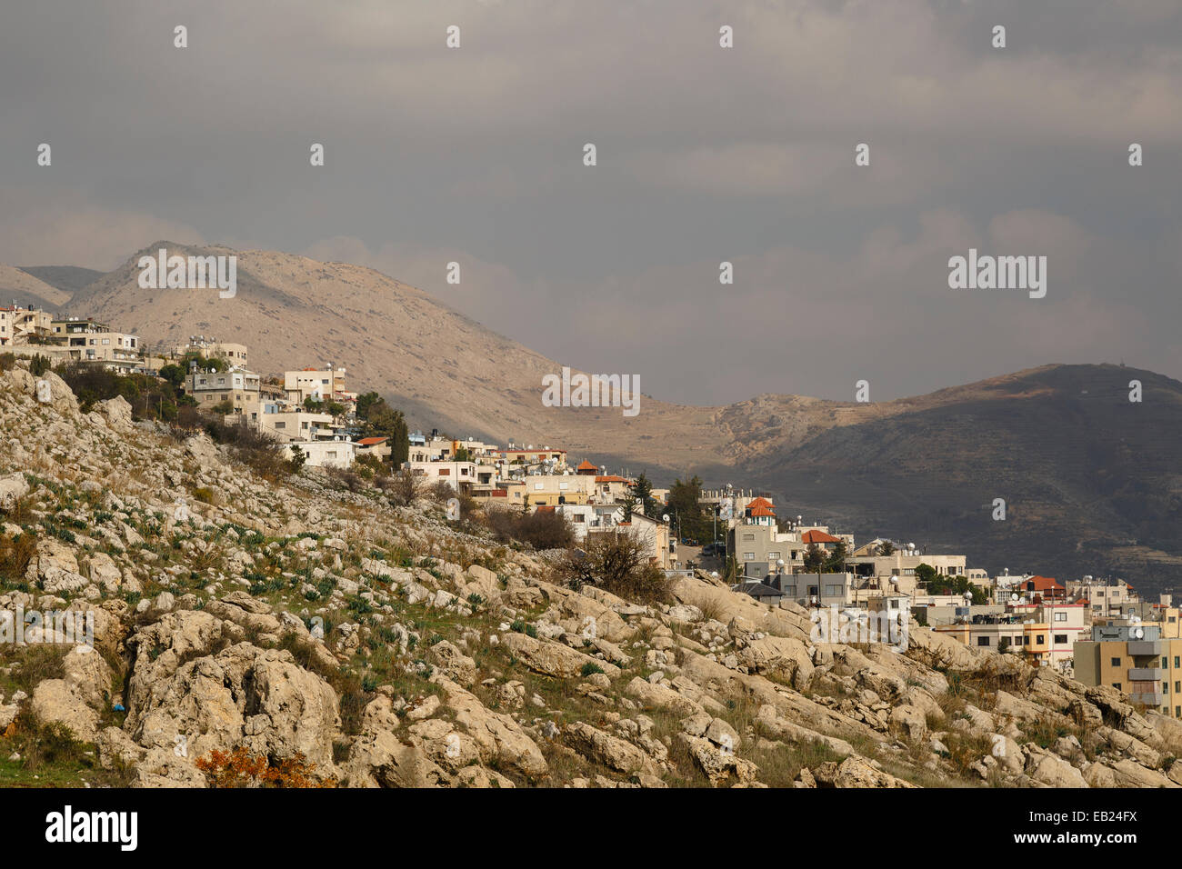 View of village. Majdal Al Shams. Golan Heights. Israel. Syria. Asia ...