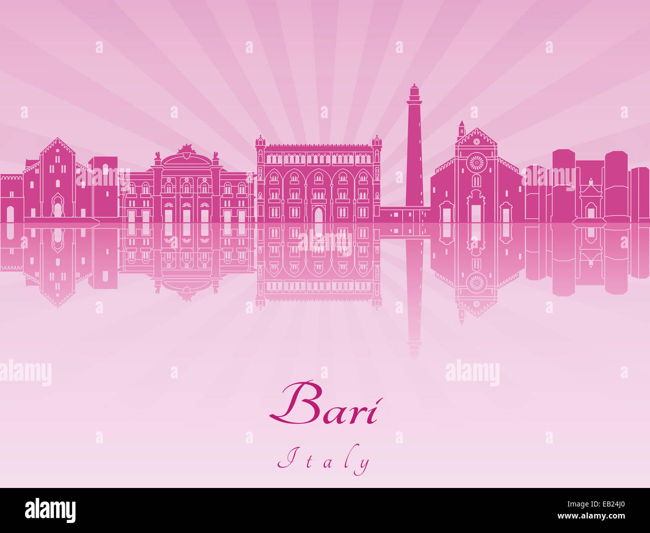 Bari skyline in purple Stock Photo - Alamy