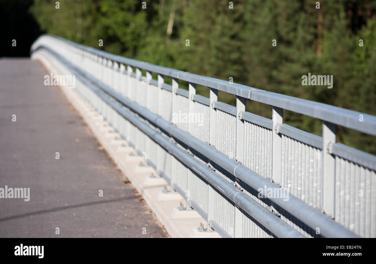 Road bridge metallic safety barrier , Finland Stock Photo - Alamy