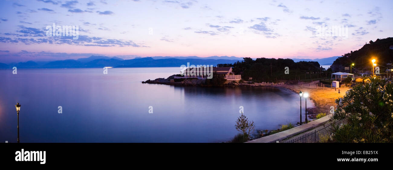 Morning landscape on Corfu island, Greece panorama Stock Photo - Alamy