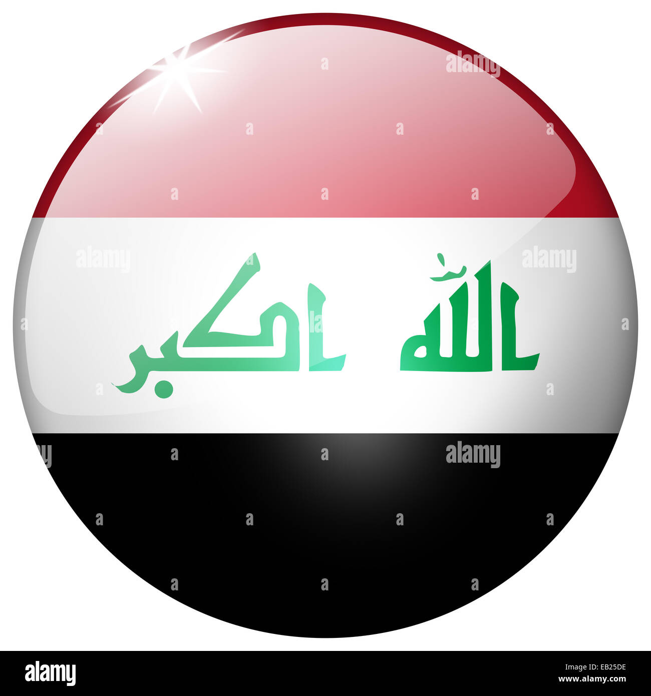 Flag iraq round glossy icon hi-res stock photography and images - Alamy