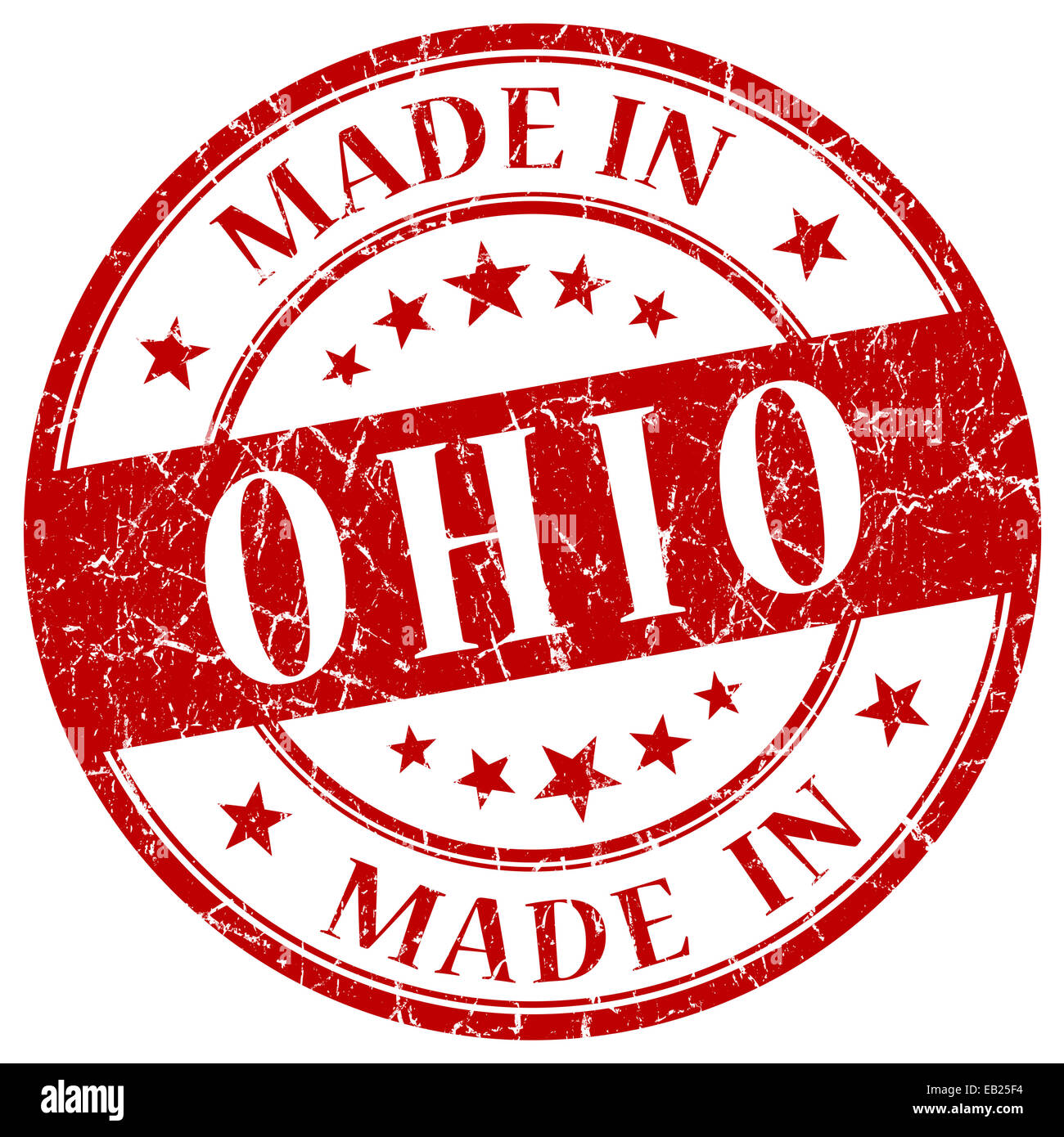 made in Ohio red round grunge isolated stamp Stock Photo - Alamy