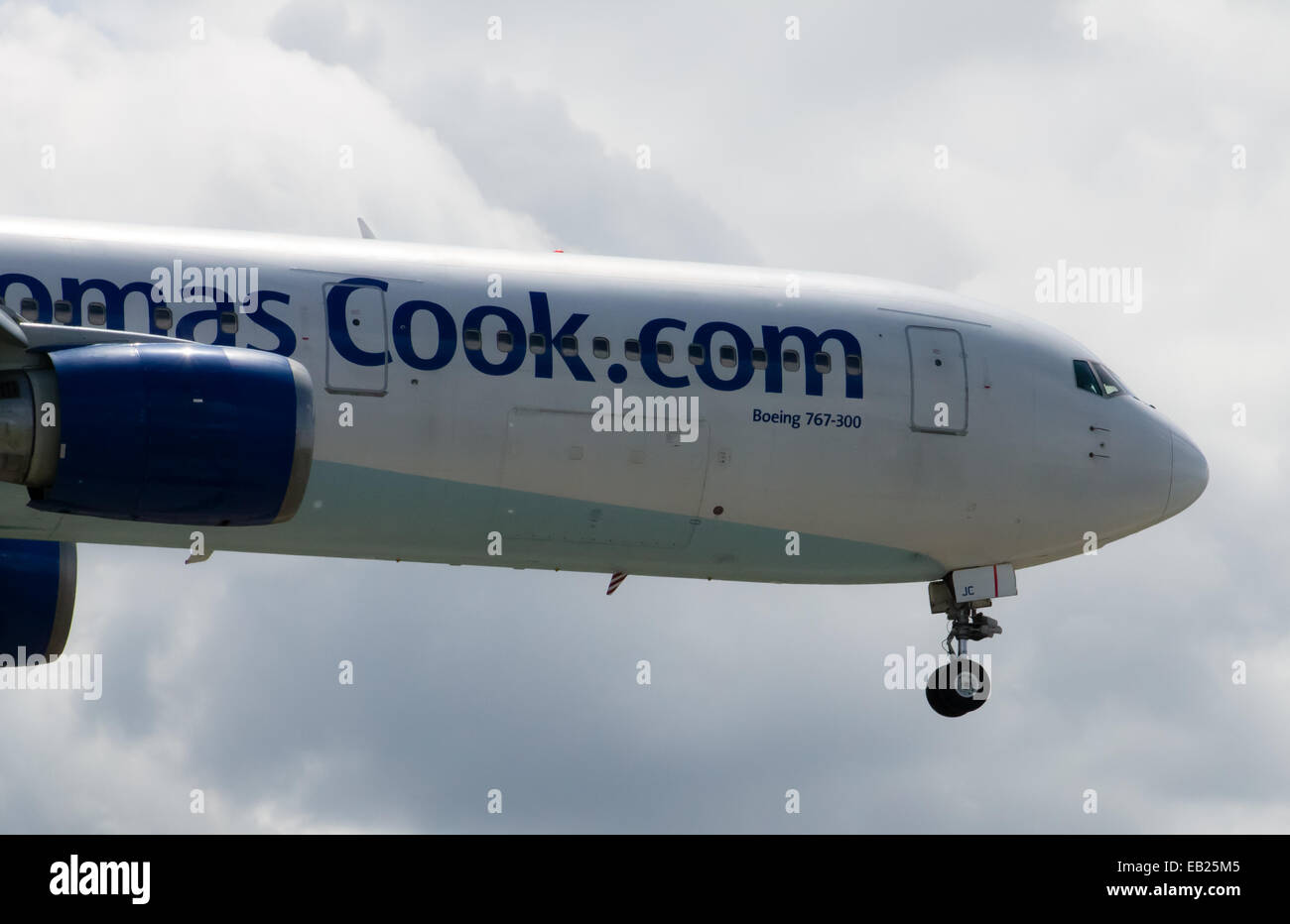 Thomas Cook Boeing 767, landing to Manchester International Airport ...