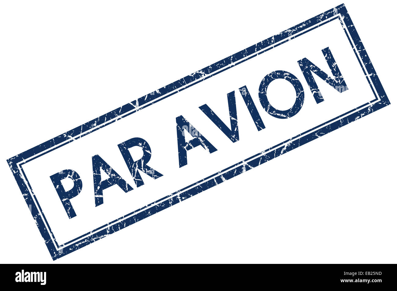 par avion blue square stamp Stock Photo - Alamy