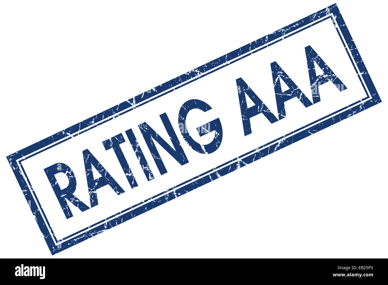 Rating AAA blue square grungy stamp isolated on white background Stock ...