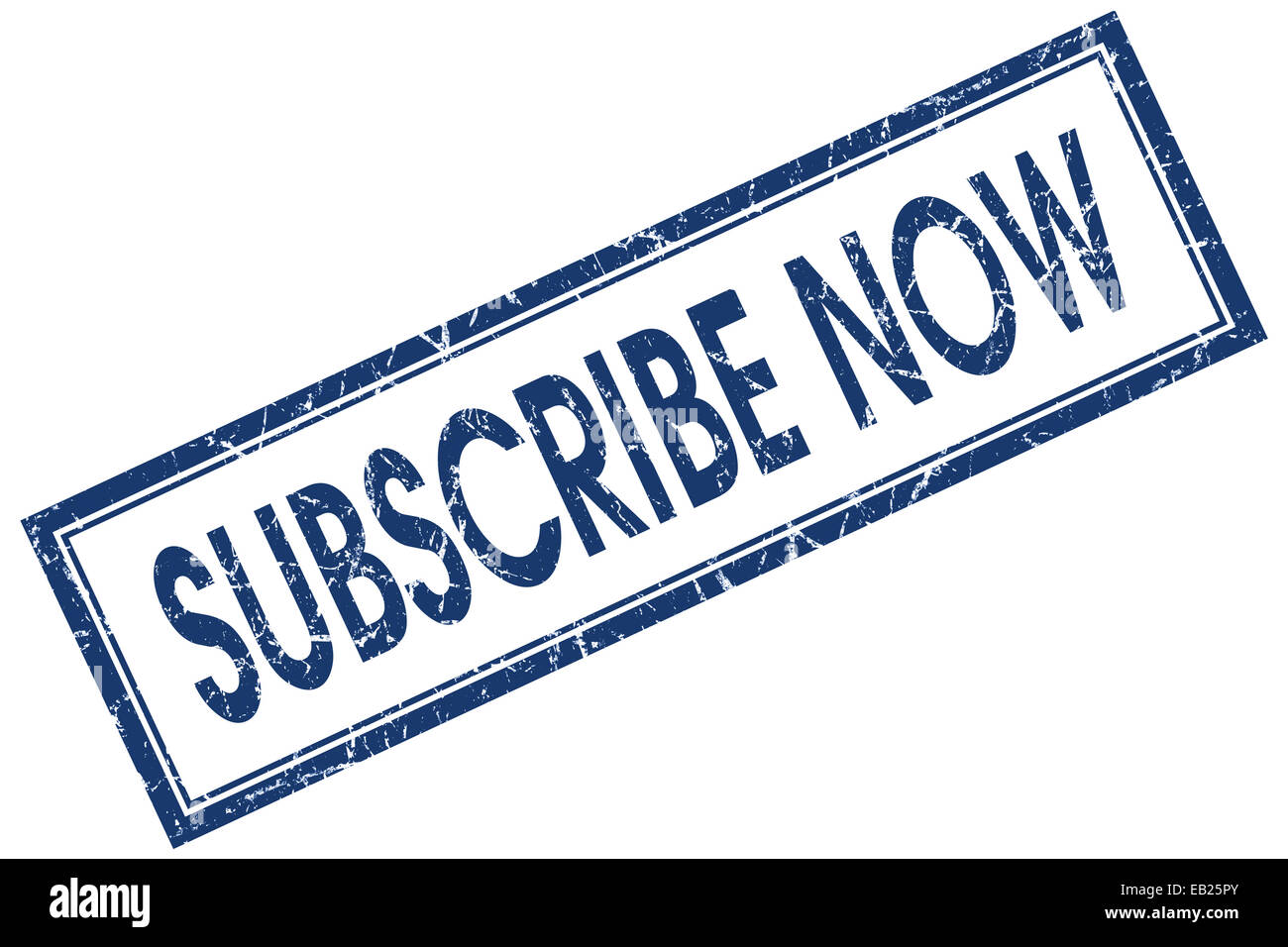 Subscribe now blue square grungy stamp isolated on white background ...